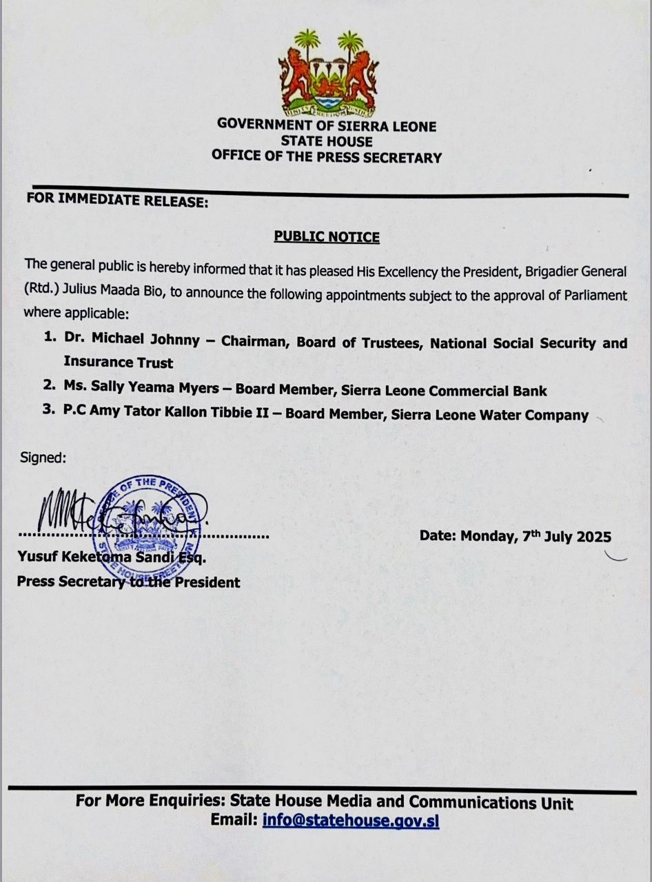 President Bio Announces 3 New Board Appointments